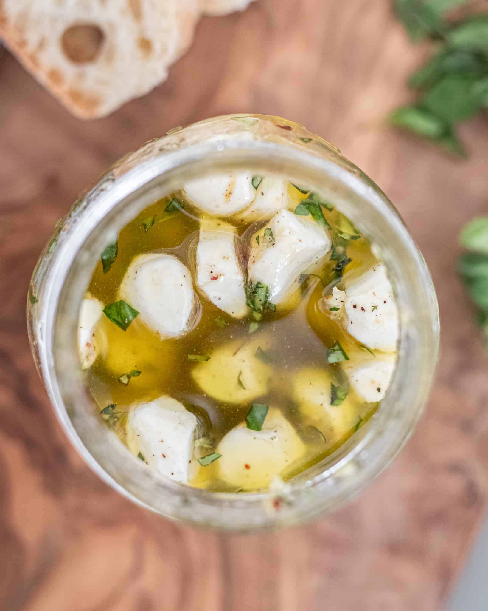 Easy Marinated Mozzarella Pearls - The Hangry Economist